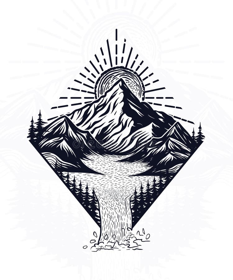 Explore More Adventure Line Art T Shirt Design Illustration Stock ...