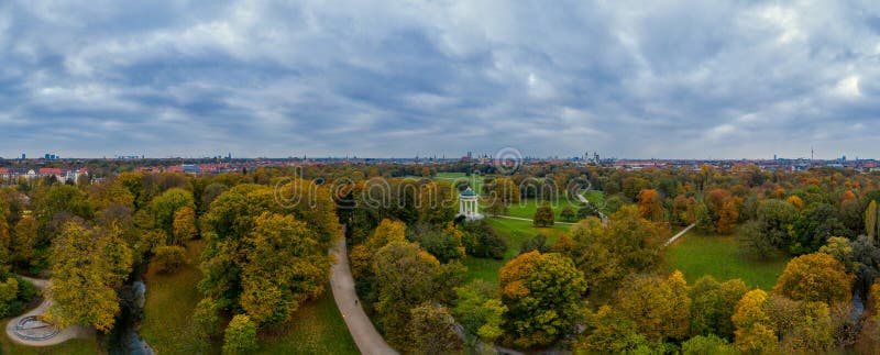 Explore Munich S Englischer Garten in the Fall Season - Aerial Panorama ...
