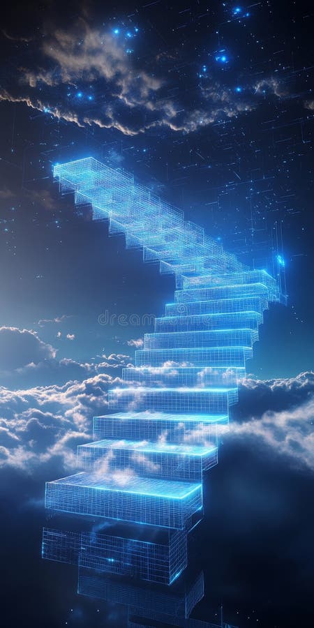 Explore the Mystical Digital Staircase: a Journey through Clouds and ...