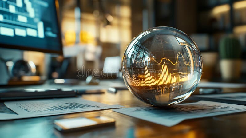 Explore the Mystique of a Weathered Crystal Ball Displaying Financial ...