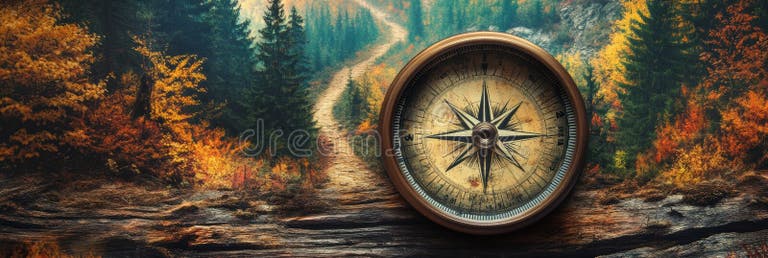 Explore Nature with a Creative Mountain Compass Guiding Forest Paths ...
