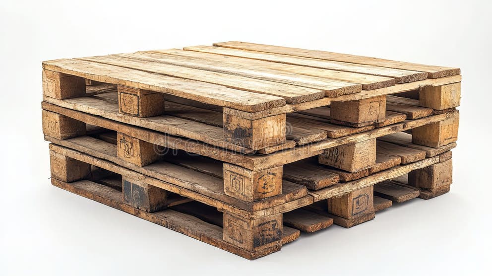 Rustic Wooden Pallets Stack for Industrial Storage Stock Photo - Image ...
