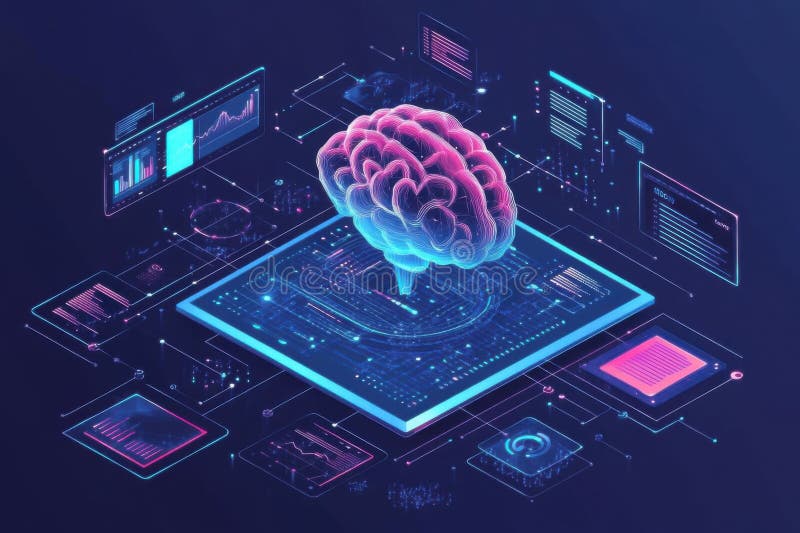 Explore Neural Network Integration for Innovation and Data Processing Stock Illustration ...