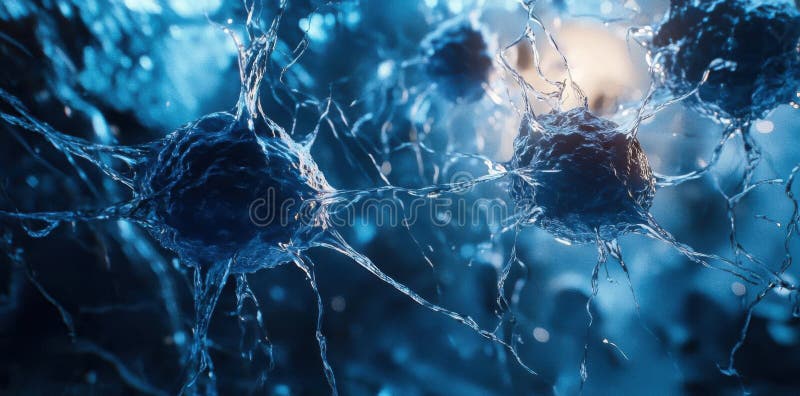 Explore Neurons and Synapses in Blue Hues with Neuroscience Concept ...