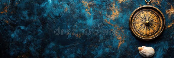 Explore New Horizons with Compass, Shell and Abstract Texture ...
