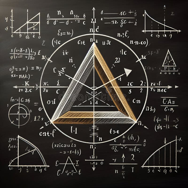 Antique Schoolroom: Chalkboard and Equations, Generative AI. Stock ...