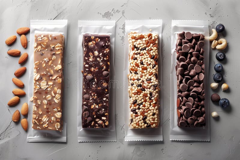 Healthy Protein Bar Organic Snack Food and Drink Concept Crunchy ...