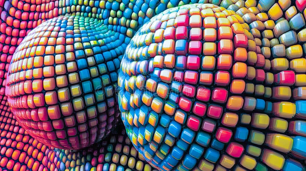 Explore Optical Illusions in a Colorful Abstract Design Stock ...