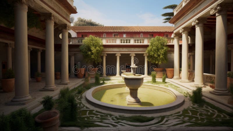 Opulent Past: Luxurious Illustration of Wealthy Roman Villa ...