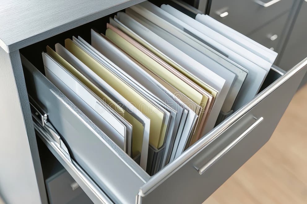 Explore the Organization of an Open Filing Cabinet Showcasing Neatly ...