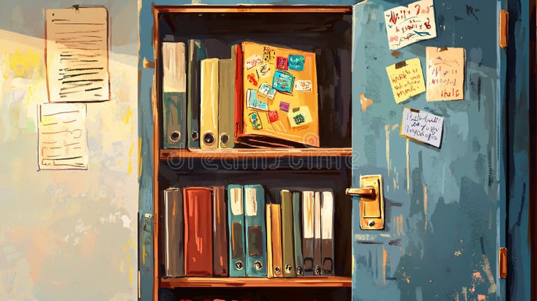 Explore the Organized Chaos of an Open School Locker Filled with Books ...