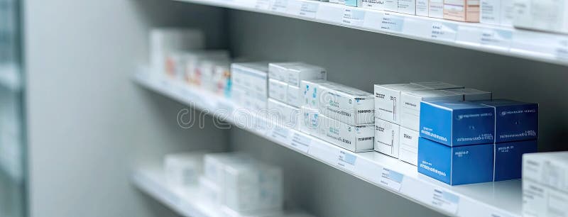 Explore the Organized Shelves Filled with Various Medicine Boxes in a ...