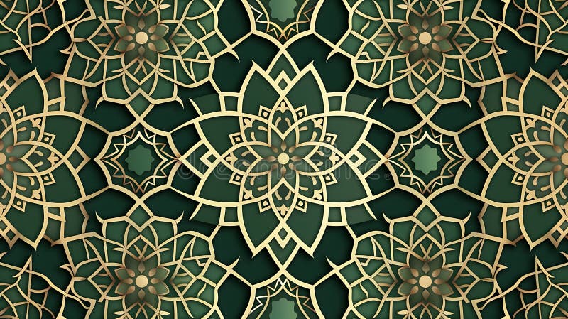 Green Arabic Pattern Background with Intricate Texture Stock ...