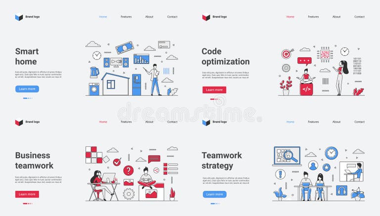 Explore Our Contemporary Web Template Vector Illustrations Specifically Designed for Business ...
