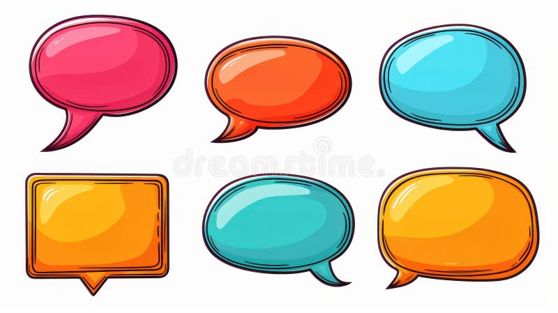 Explore Our Handdrawn Speech Bubbles Set Featuring Abstract Shapes and ...
