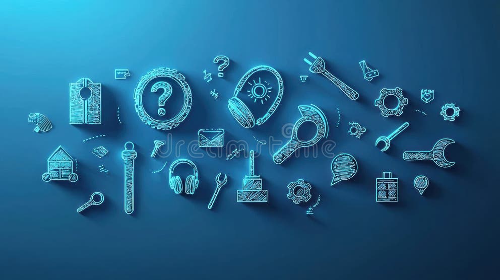 Explore Our Innovative Set of Icons Representing Technical Support and ...