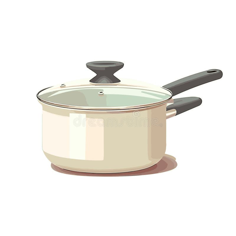 Cooking Pot with Lid Vector Illustration Stock Vector - Illustration of ...