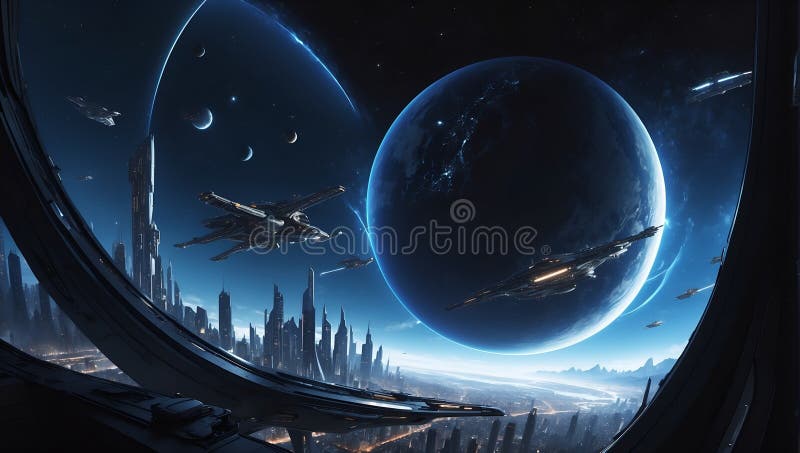 Parallel Cityscape: Futuristic Coexistence Realm. Ai Generated Stock ...