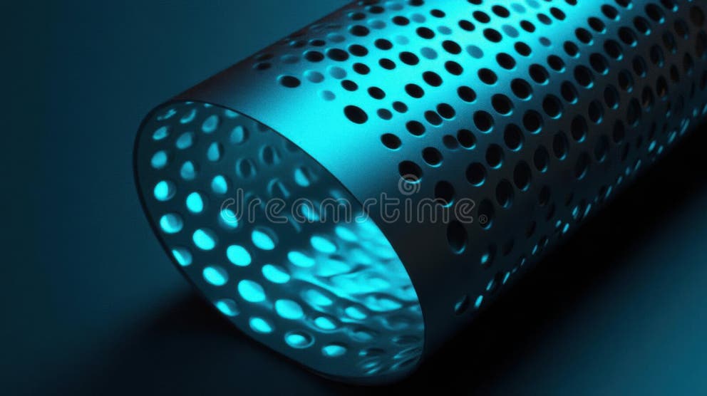 Explore Perforated Metal in Blue Light, Creating Visual Texture and ...
