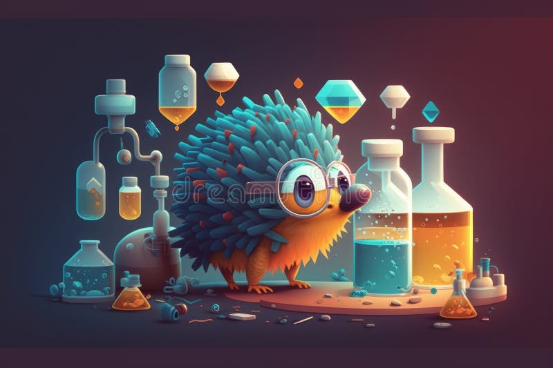 Hedgehog Scientist Lab Coat Vector Designs: 5 Beautiful Flat Artworks ...