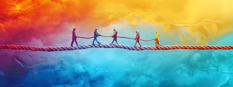 "Team Rope: Strength in Unity and Partnership" Stock Illustration ...