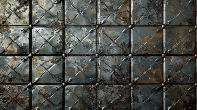 Explore the Precision of Tiled Metal Texture. Ai Generated Stock ...