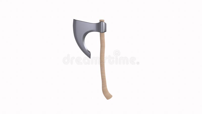 Detailed 3D Rendering of a Traditional Axe Design with Wooden Handle ...