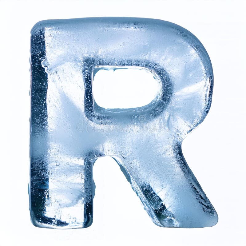Elegant Ice Letter R Isolated on White Background Stock Illustration ...