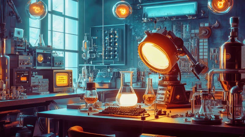Explore a Retro-futuristic Science Lab Filled with Oversized Glass ...