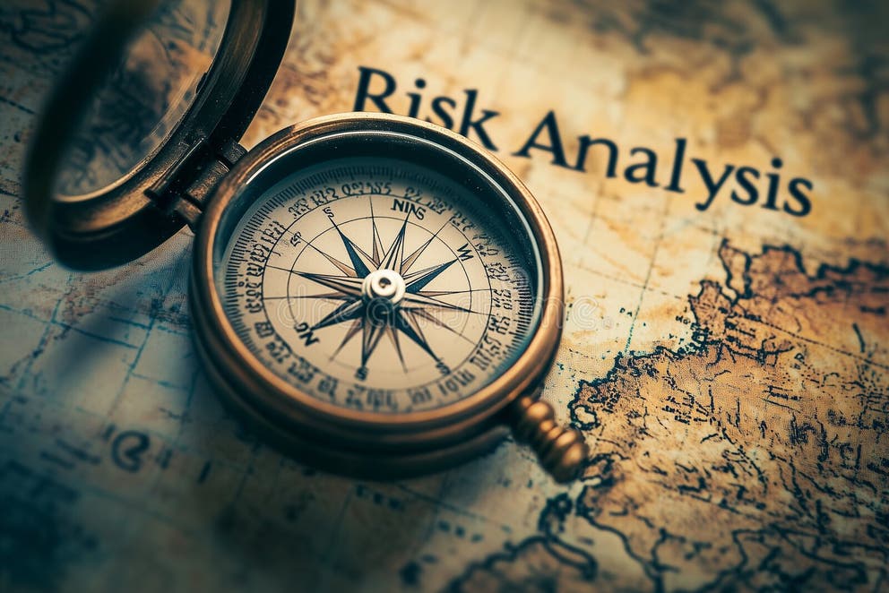Explore Risk Analysis Tools with a Compass on a Vintage Map Backdrop ...
