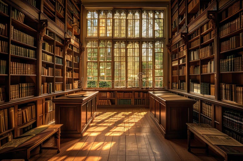 Explore Rows of Books in a Peaceful Library Setting Stock Photo - Image ...