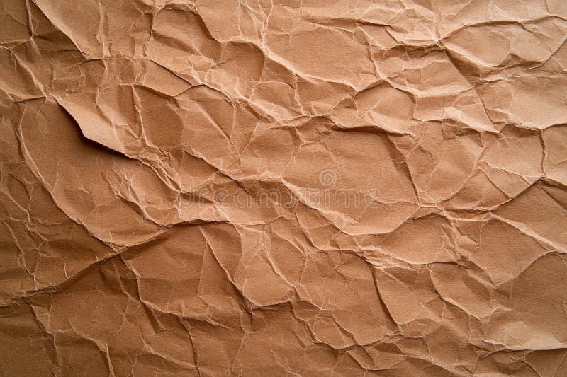 Rustic Brown Crumpled Paper Texture Background Stock Image - Image of ...