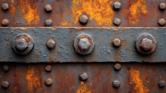 Explore this Rustic Metal Texture Featuring Weathered Bolts and Rust ...