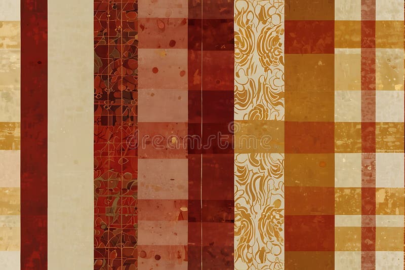 Rustic Plaid Pattern Design with Earthy Tones Stock Illustration ...
