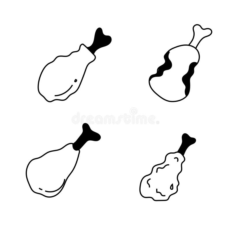 Savory Chicken Drumsticks Vector Set Stock Vector - Illustration of ...