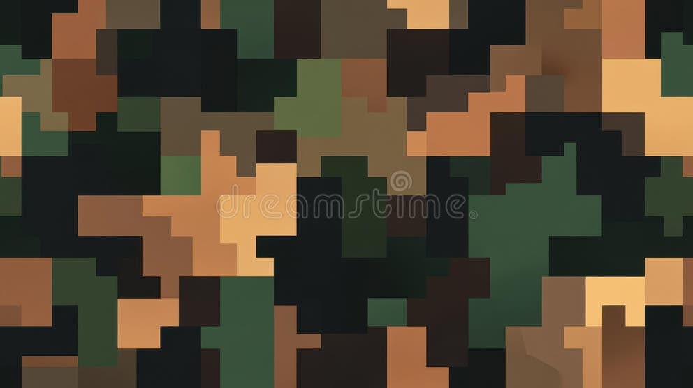 Discover a Modern Pixel Military Camouflage Pattern in Green and Brown ...