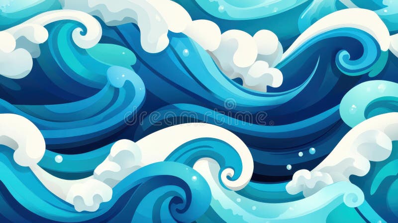 Explore a Seamless Japanese Water Wave Background, Featuring Modern ...