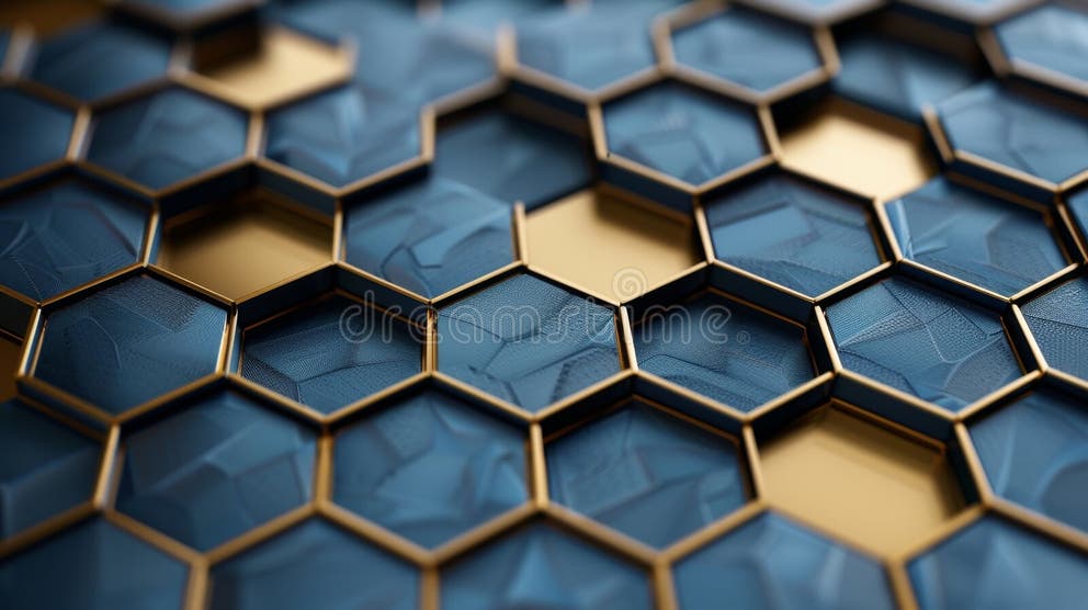 Explore Seamless Technology Integration through Abstract Blue and Gold ...