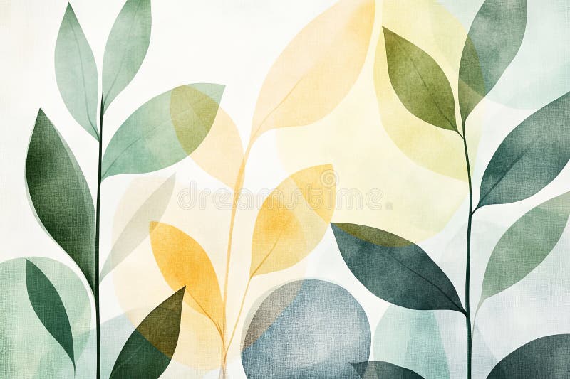 Abstract Botanical Shapes in Muted Tones for Wellness and Nature-themed ...