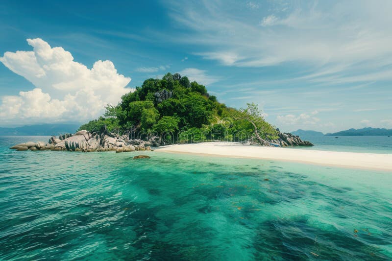 Explore a Serene Island Featuring Soft White Sands, Surrounded by ...