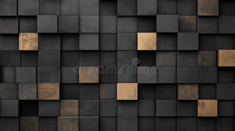 Explore a Sleek 3D Cube Tile Pattern on a Dark Backdrop, Perfect for ...