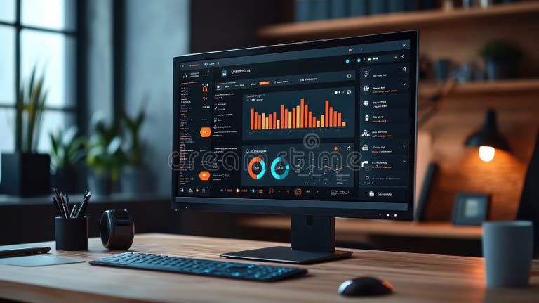 Data Visualization Dashboard Home Office Digital Display Modern ...