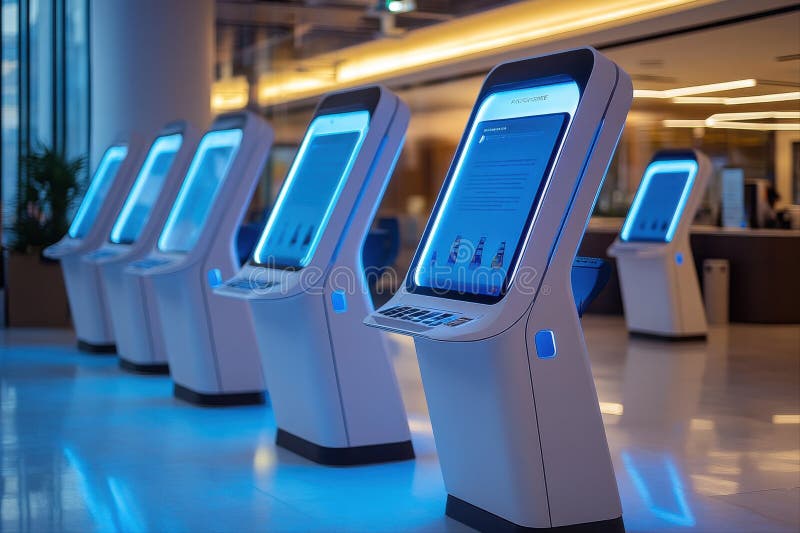 Interactive Kiosks Modern Office Technology Display Urban Environment ...