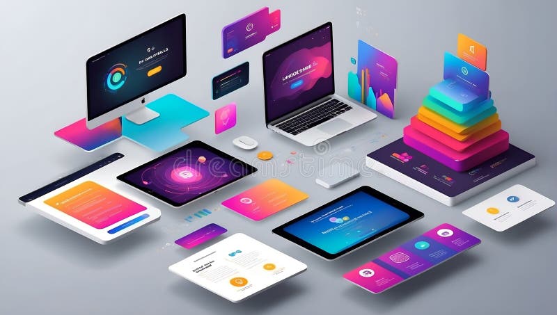 Sleek Horizon: Vector UI UX Landscape. AI Generate Stock Illustration ...
