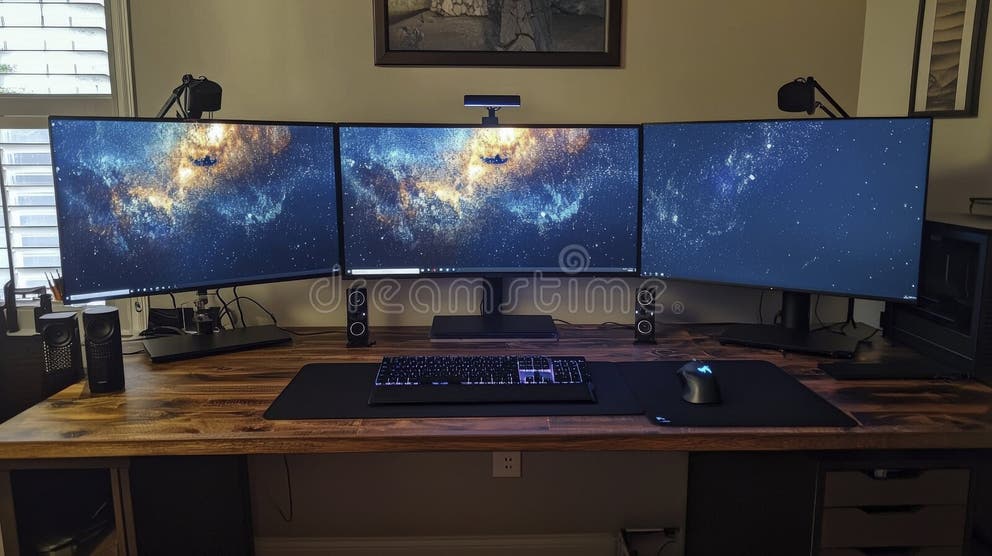 Dynamic Workspace Setup Featuring a Docking Station Home Office ...