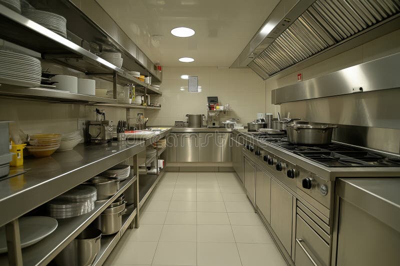 Professional Kitchen Setup Modern Restaurant Interior Photography ...