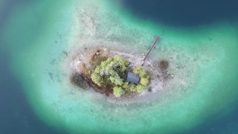 Aerial View of Small Island with Trees Stock Footage - Video of trees ...