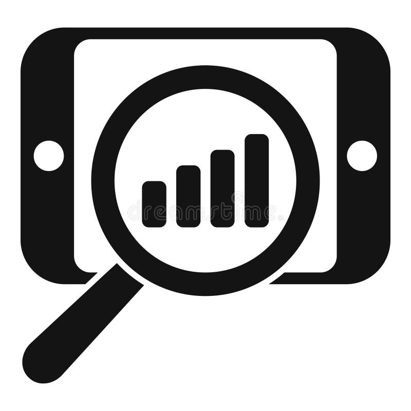Explore Smartphone Graph Insight Icon Simple Vector. Control Research ...