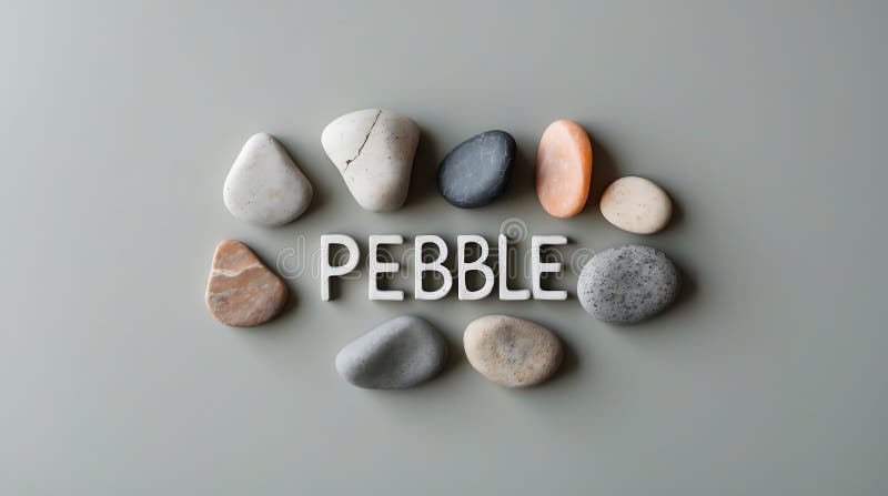 Explore Smooth Pebbles Arranged Around a Central Word on a Soft ...
