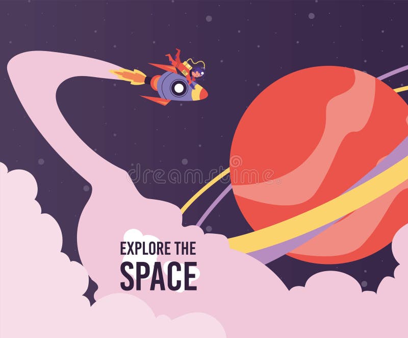 Explore the space poster stock vector. Illustration of astronomy ...